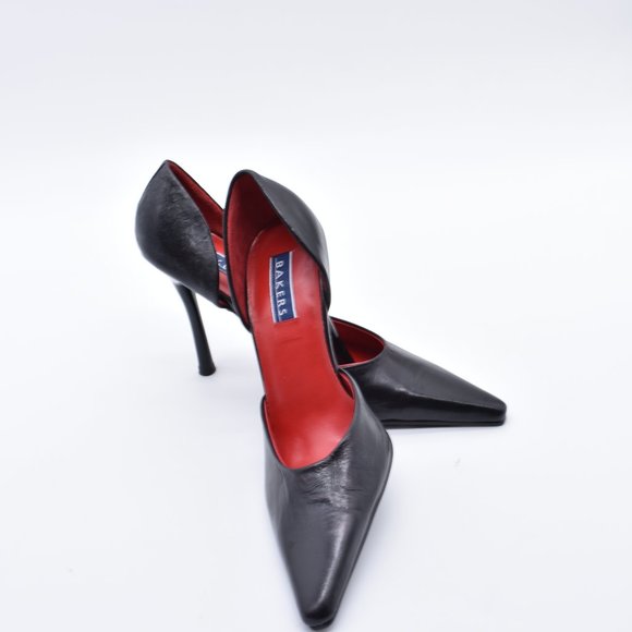 Ted Baker | Shoes | Ted Baker Black And Red Leather Pointed Toe Stiletto Heels Size 7 | Poshmark